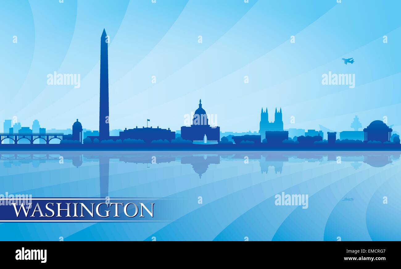 Washington city skyline silhouette hi-res stock photography and images ...