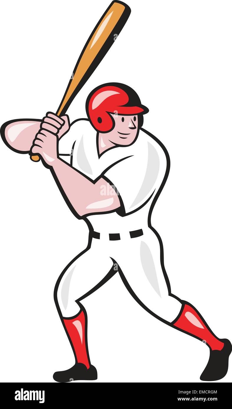 Baseball Player Batting Side Isolated Cartoon Stock Vector Image & Art ...