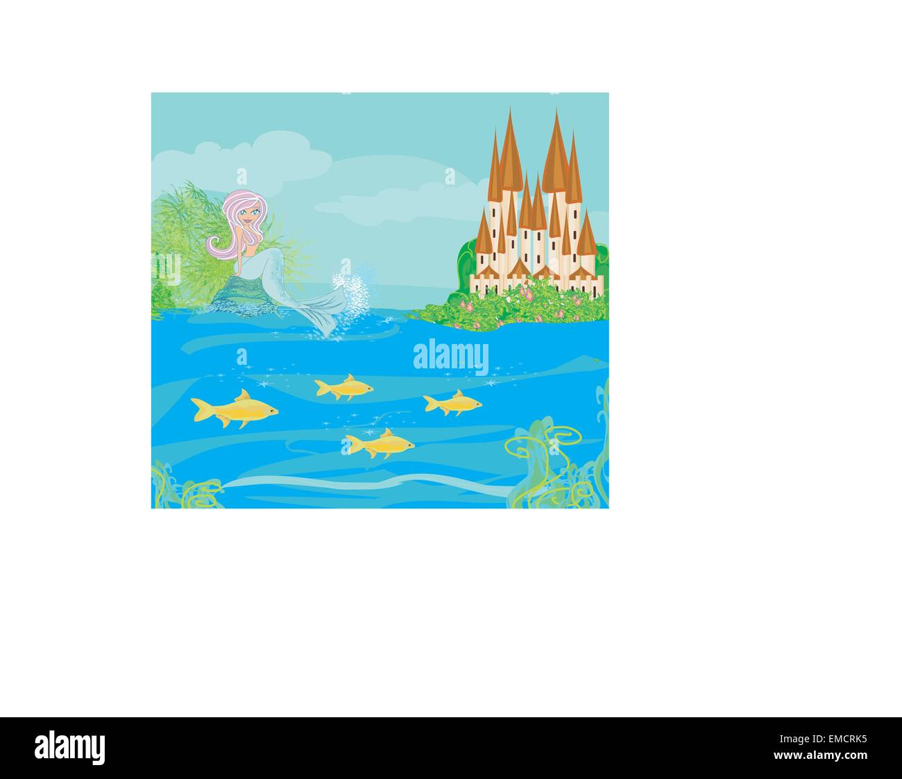 Old color sea illustration Stock Vector Images - Alamy
