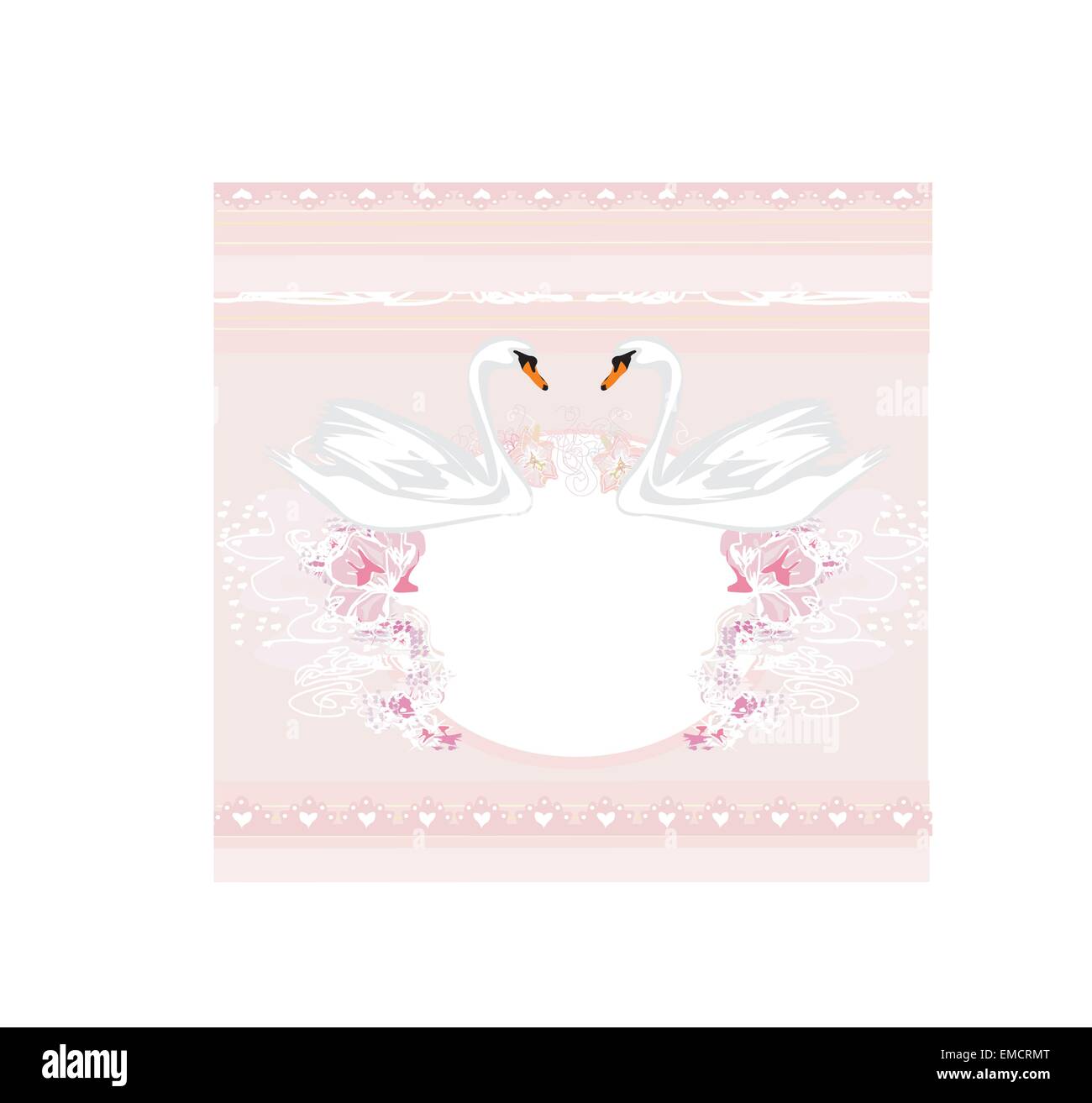 Wedding card with two romantic swans Stock Vector Image & Art - Alamy