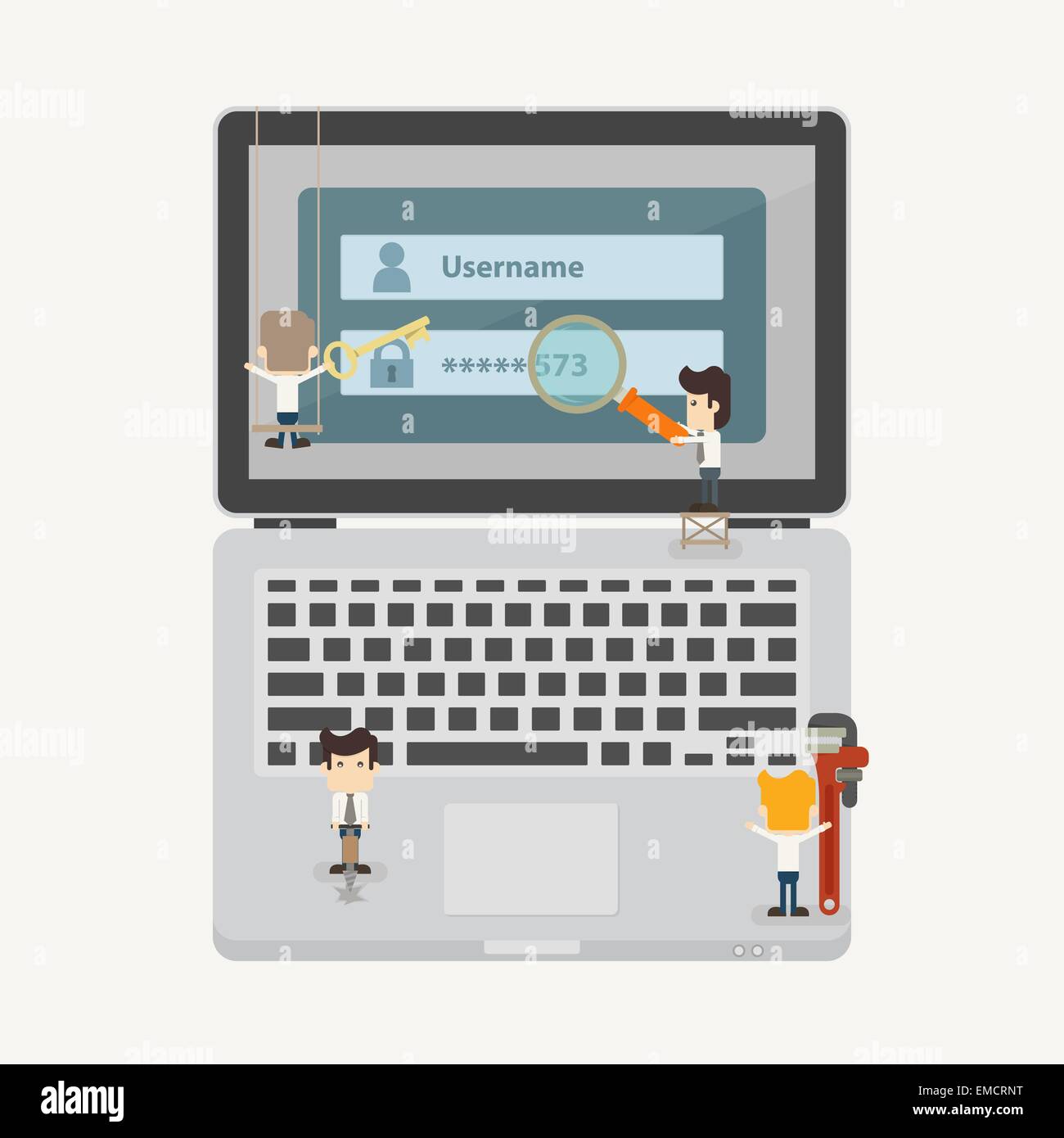 Cyber security concept open Stock Vector Images - Alamy