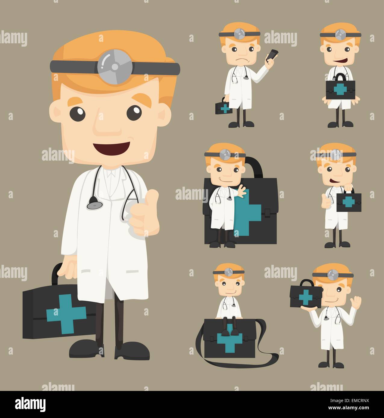 Set of doctor characters poses Stock Vector Image & Art - Alamy