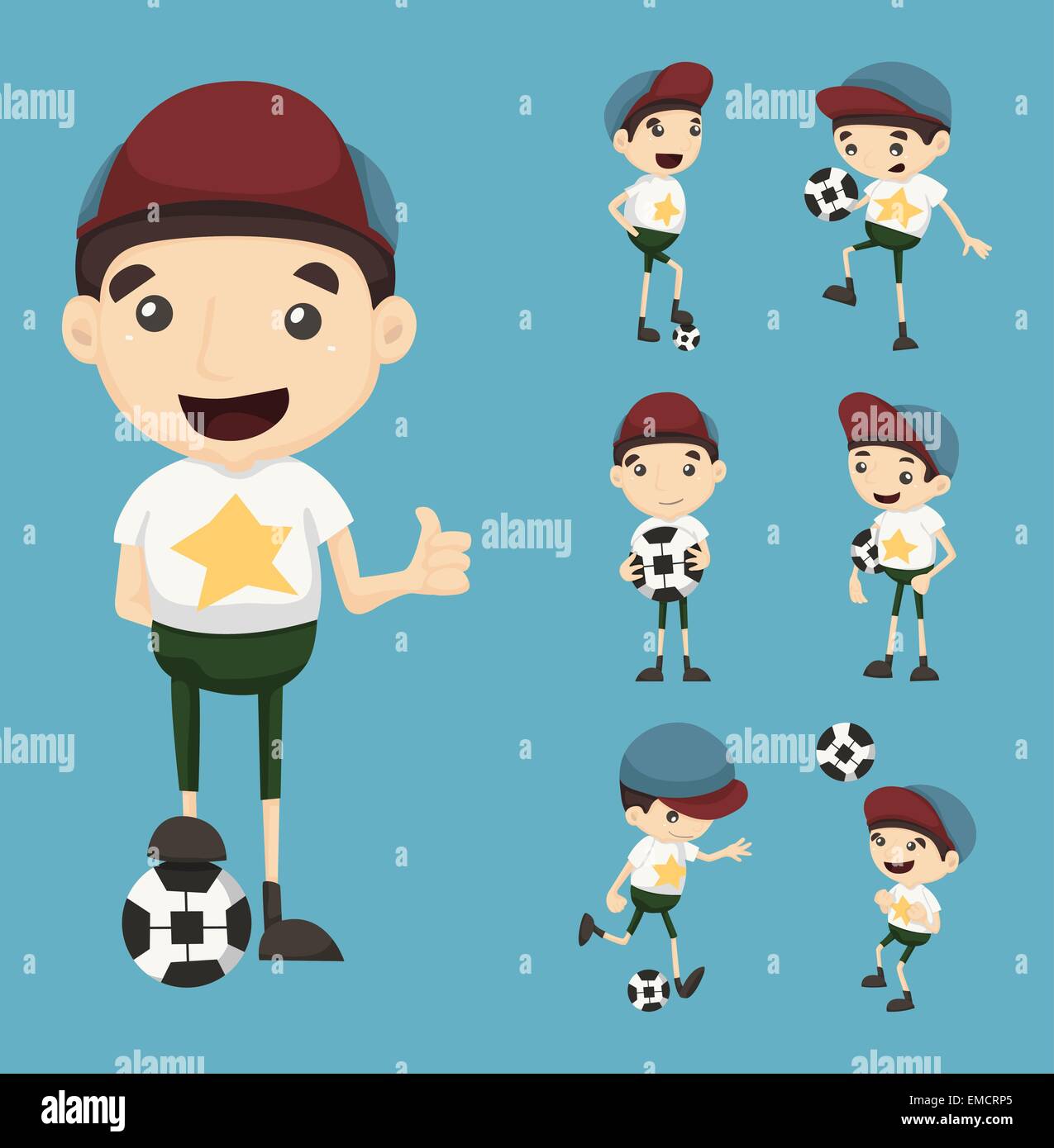 Set of boy play football Stock Vector Image & Art - Alamy