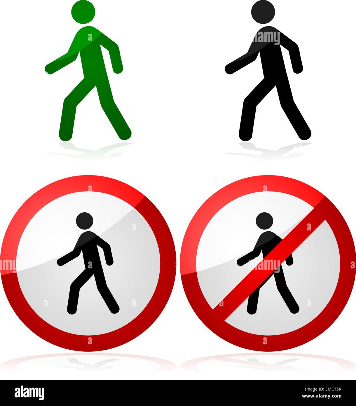 Walking and no walking Stock Vector Image & Art - Alamy