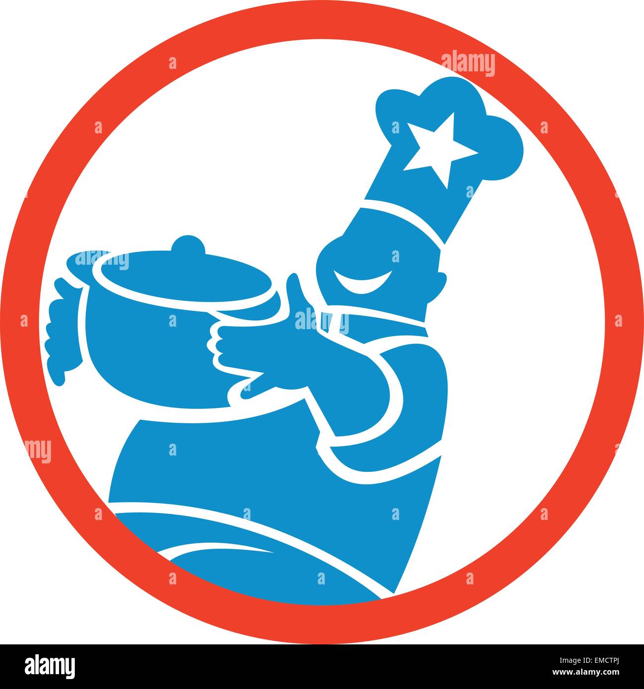 Chef Cook Serving Food Pot Circle Stock Vector Image & Art - Alamy