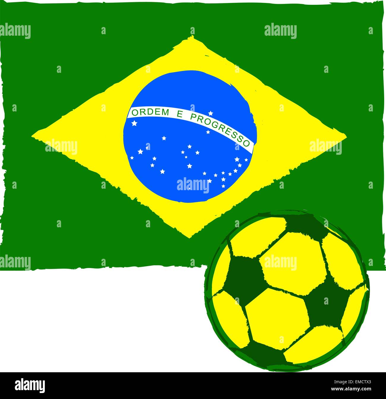 Soccer fan brazil flag painted Stock Vector Images - Alamy