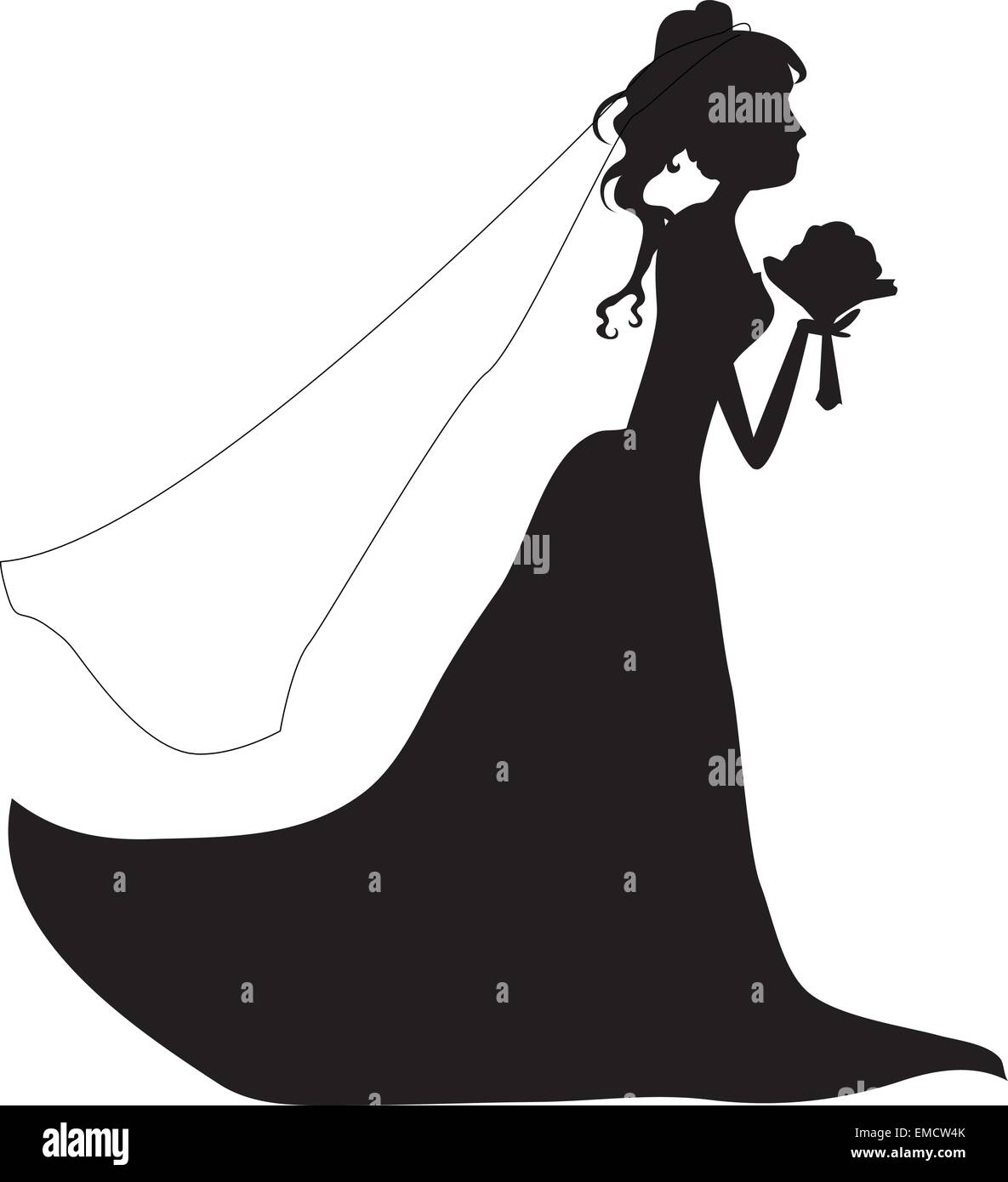 silhouettes wedding girl Stock Vector Image & Art - Alamy