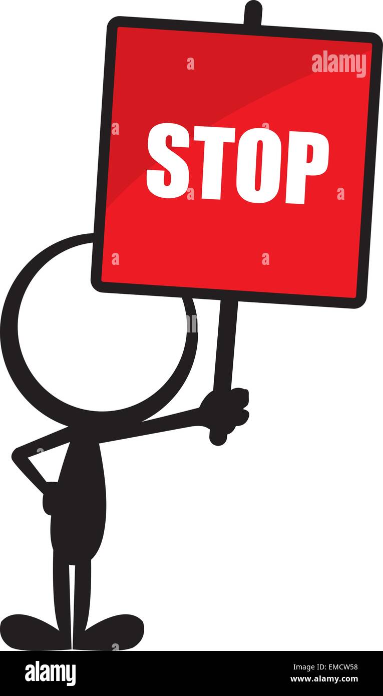 stickman blank signboard Stock Vector Image & Art - Alamy