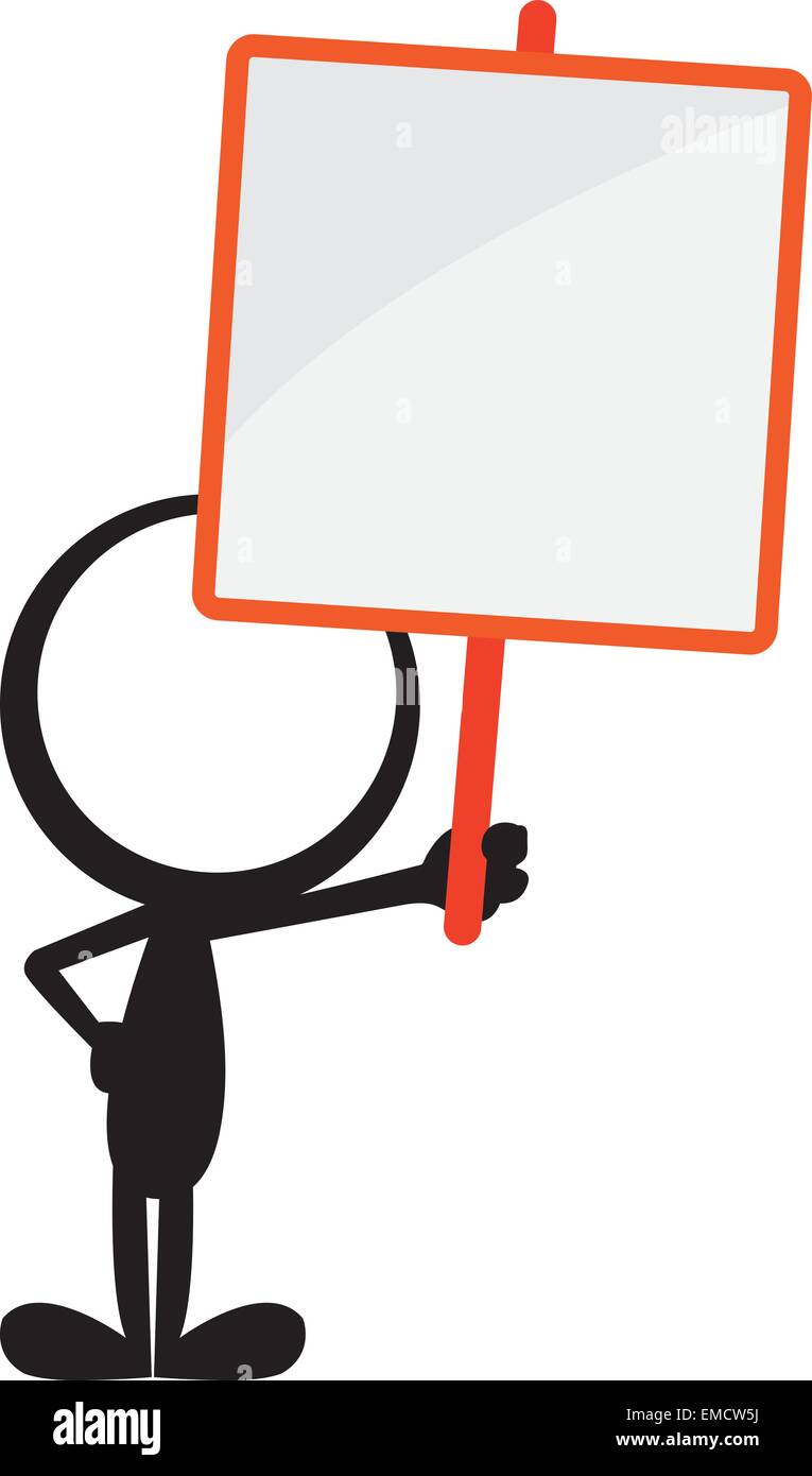 stickman blank signboard Stock Vector Image & Art - Alamy