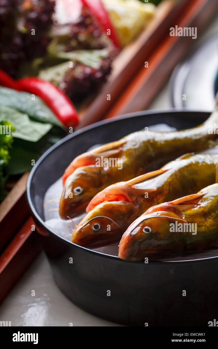 Fish, Chinese Hot pot dishes Stock Photo - Alamy