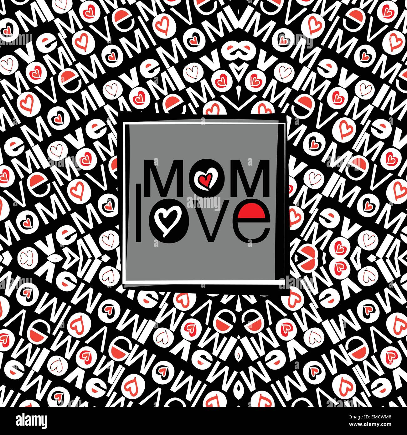 Greeting card love mom Stock Vector Images - Alamy