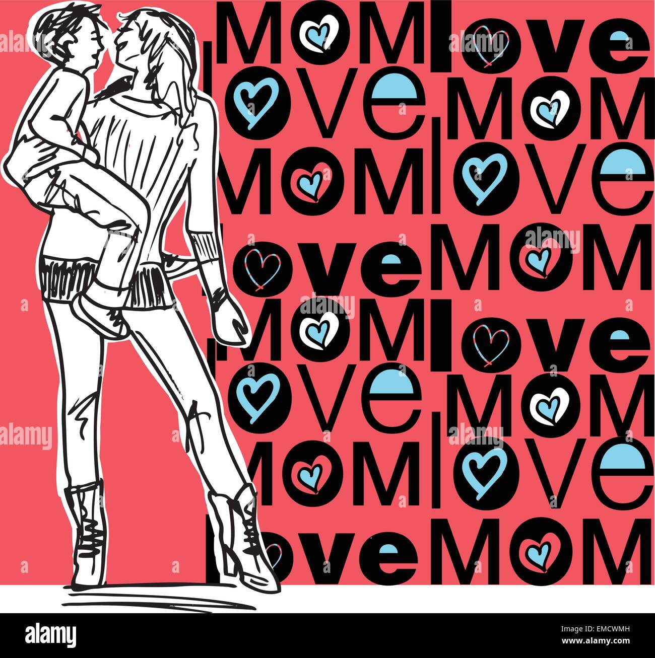 Love mom sign paper Stock Vector Images - Alamy