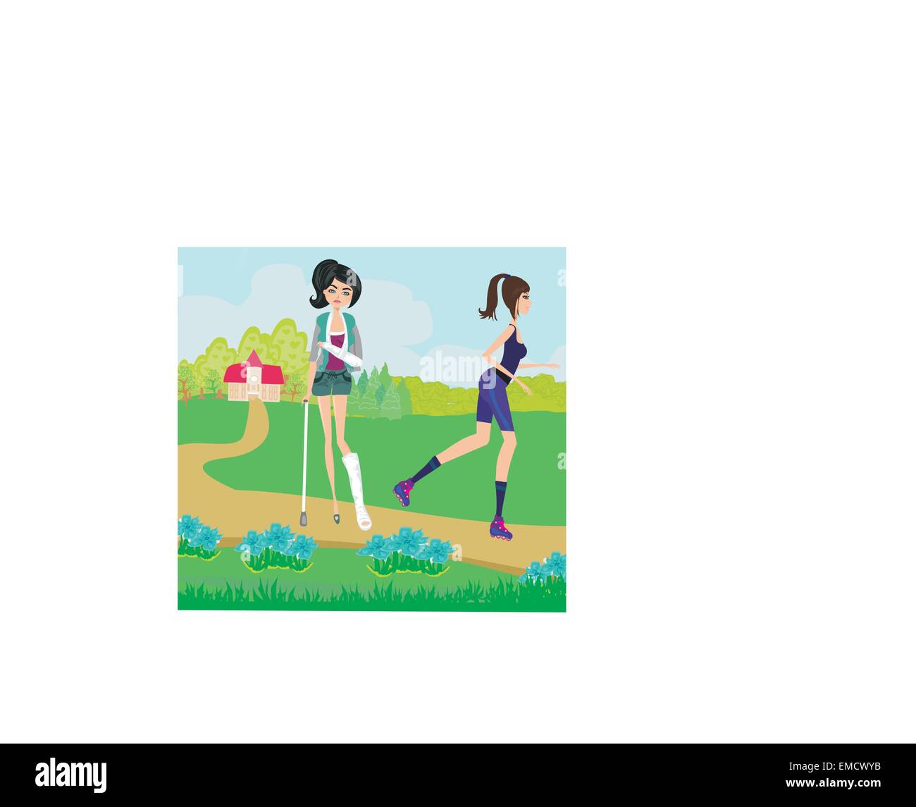 Woman plaster leg Cut Out Stock Images & Pictures - Alamy