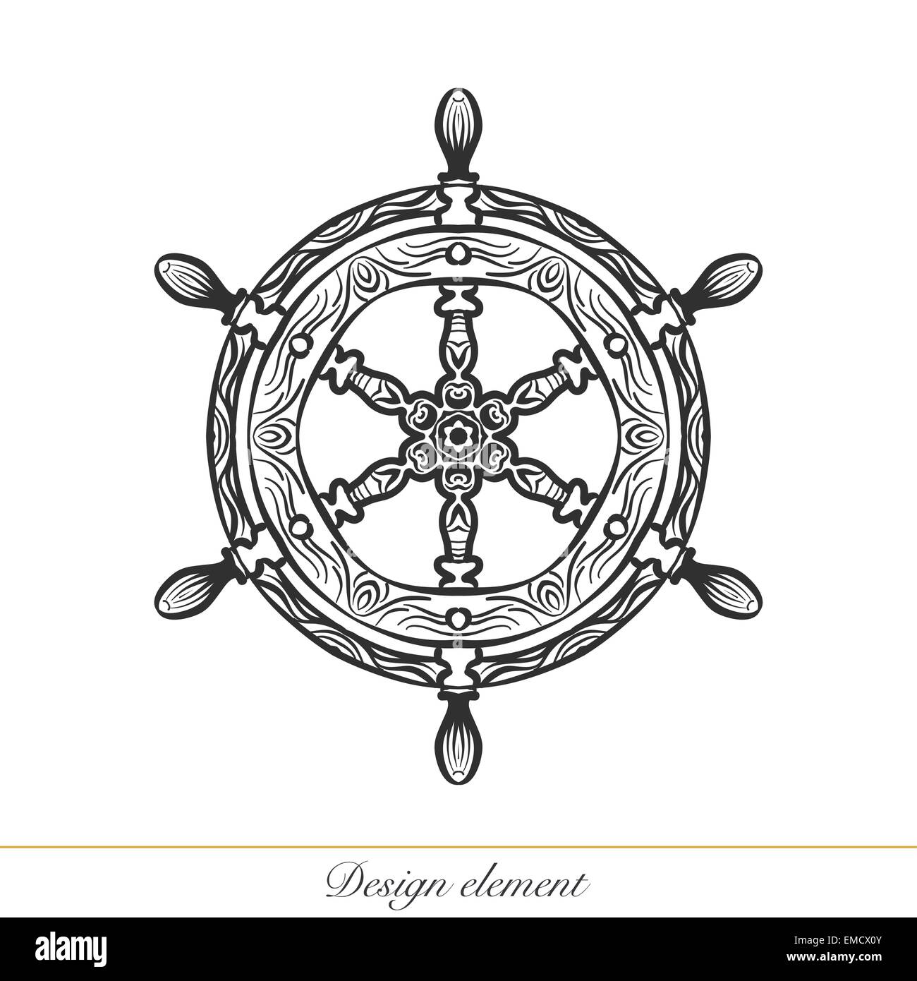 Steering wheel old classic Stock Vector Images - Alamy