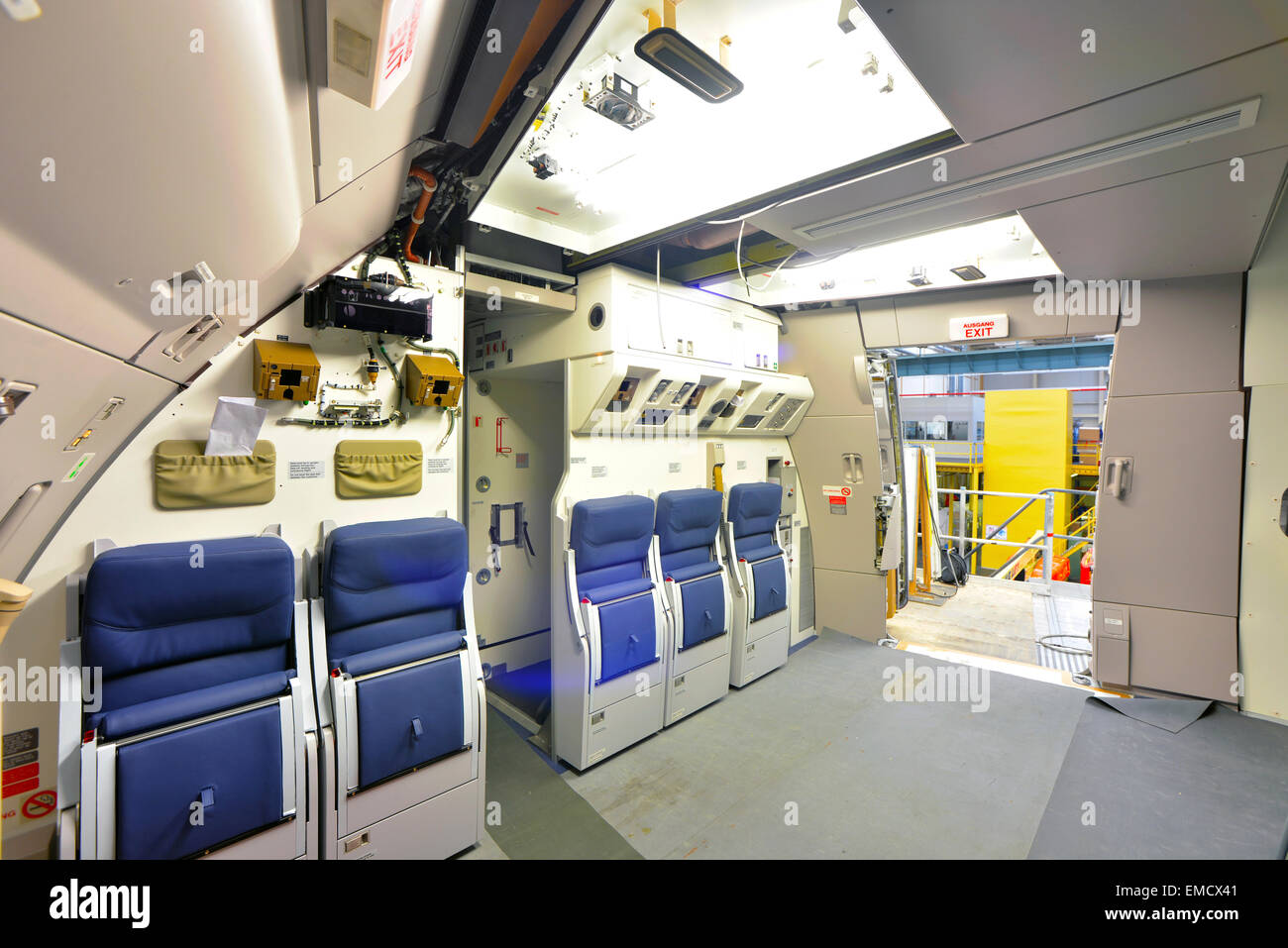 Interior of an unfinished airplane in a hangar Stock Photo - Alamy