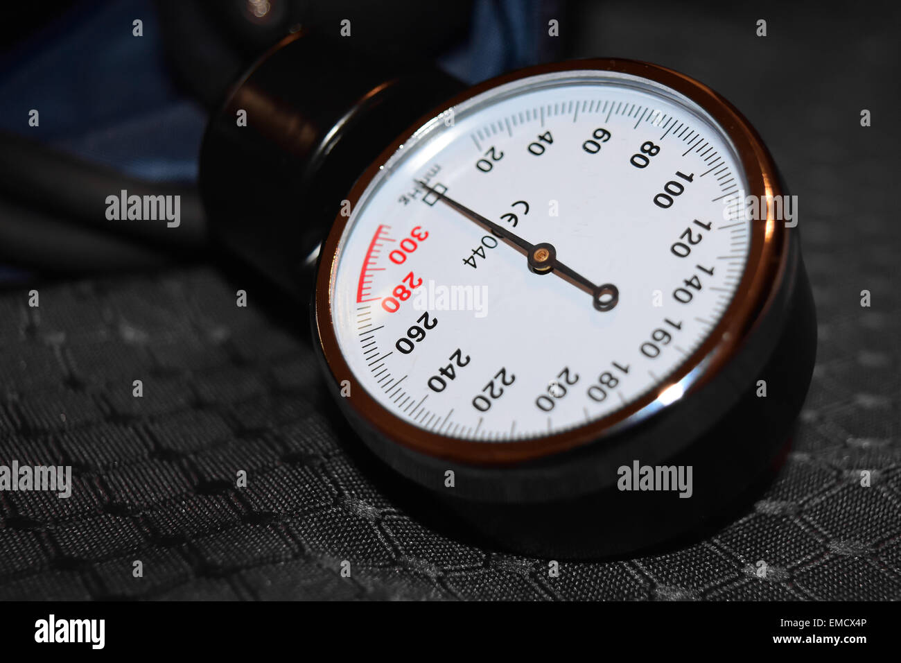 A blood pressure gauge on a blood pressure cuff Stock Photo - Alamy