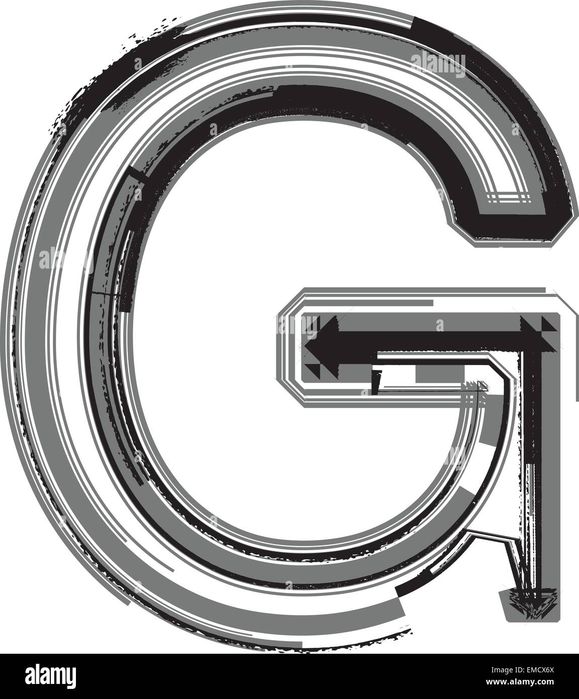 Grunge font. Letter G Stock Vector Image & Art - Alamy
