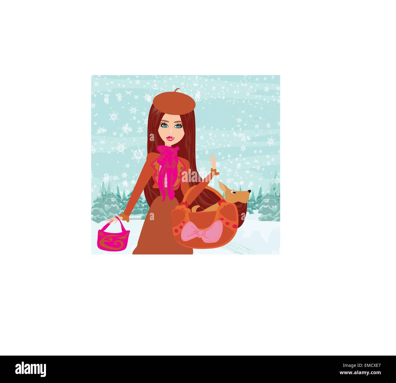 People walk snow Stock Vector Images - Alamy