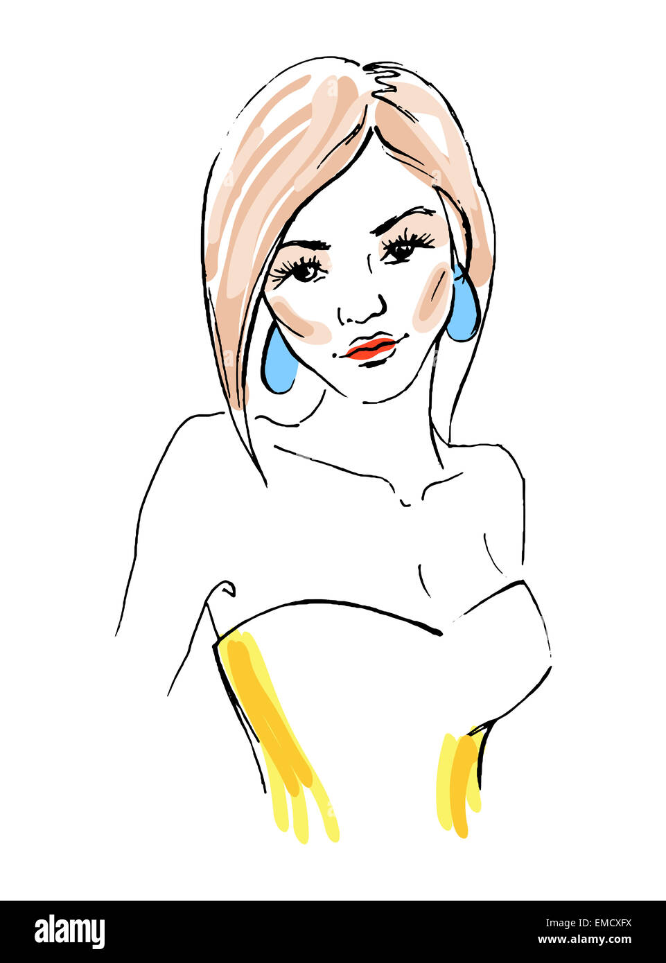 Sketch of the woman Stock Photo - Alamy