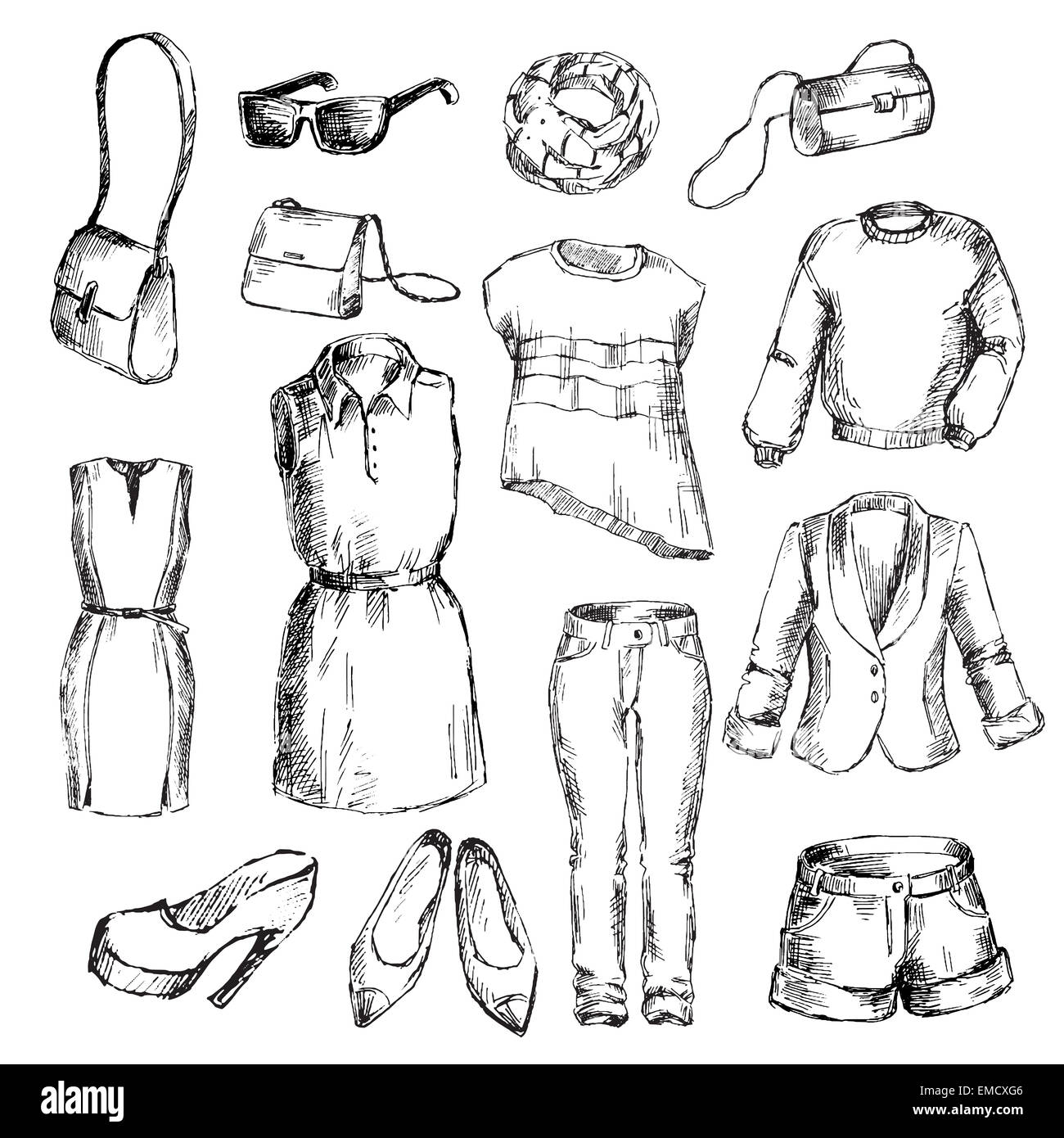Set of clothes for women Stock Photo - Alamy