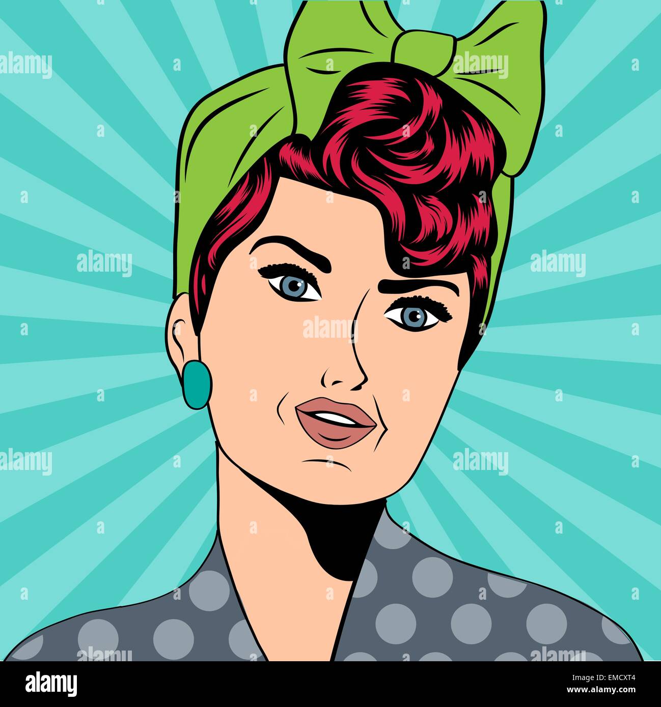 cute retro woman in comics style Stock Vector Image & Art - Alamy