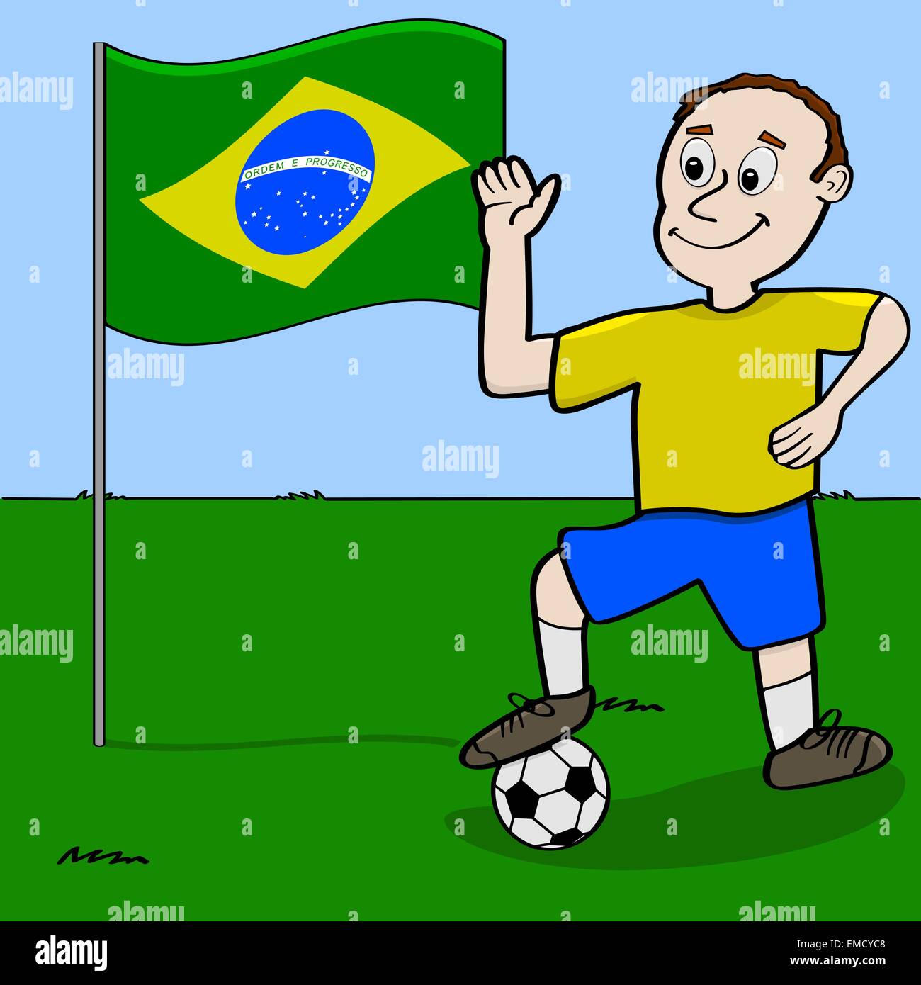 Brazilian soccer player brazilian flag Stock Vector Images - Alamy