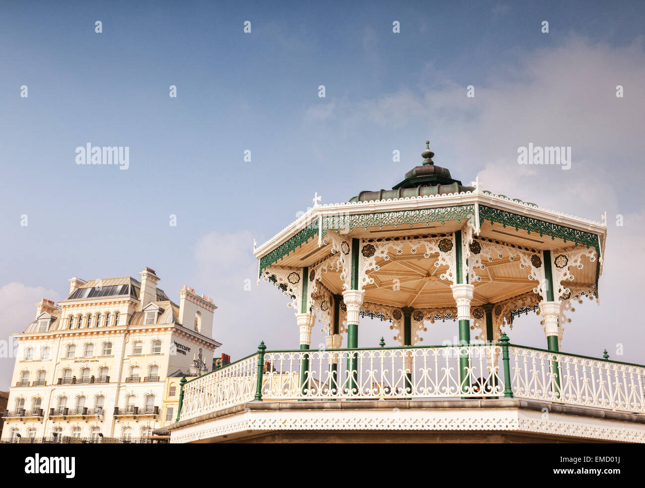 Brighton Bandstand and the Mercure Hotel, on the seafront at Brighton ...