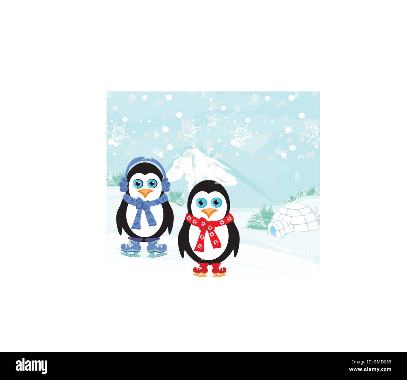 ice skating penguins Stock Vector Image & Art - Alamy