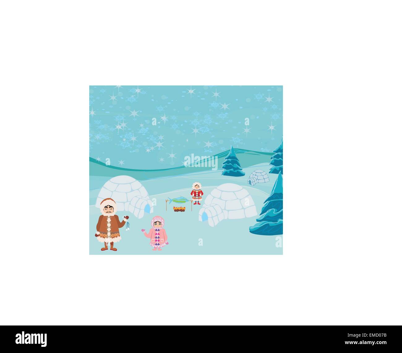 Family by the fire winter Stock Vector Images - Alamy