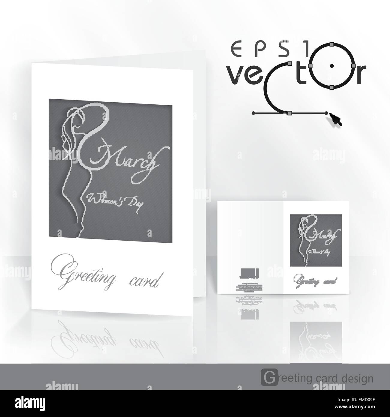 Happy woman business card Stock Vector Images - Alamy