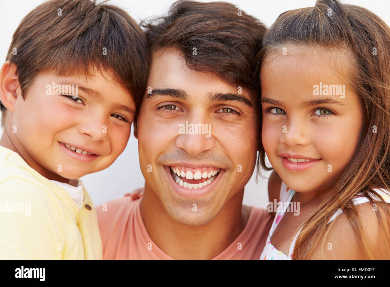 Portrait Of Hispanic Father With Children Stock Photo - Alamy