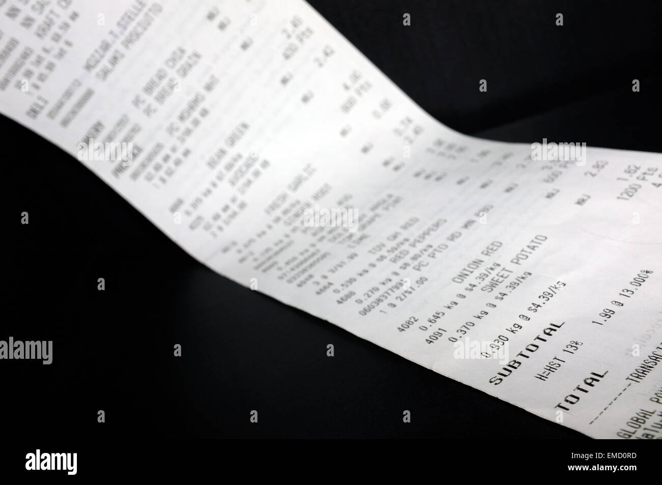 Groceries receipt hi-res stock photography and images - Alamy