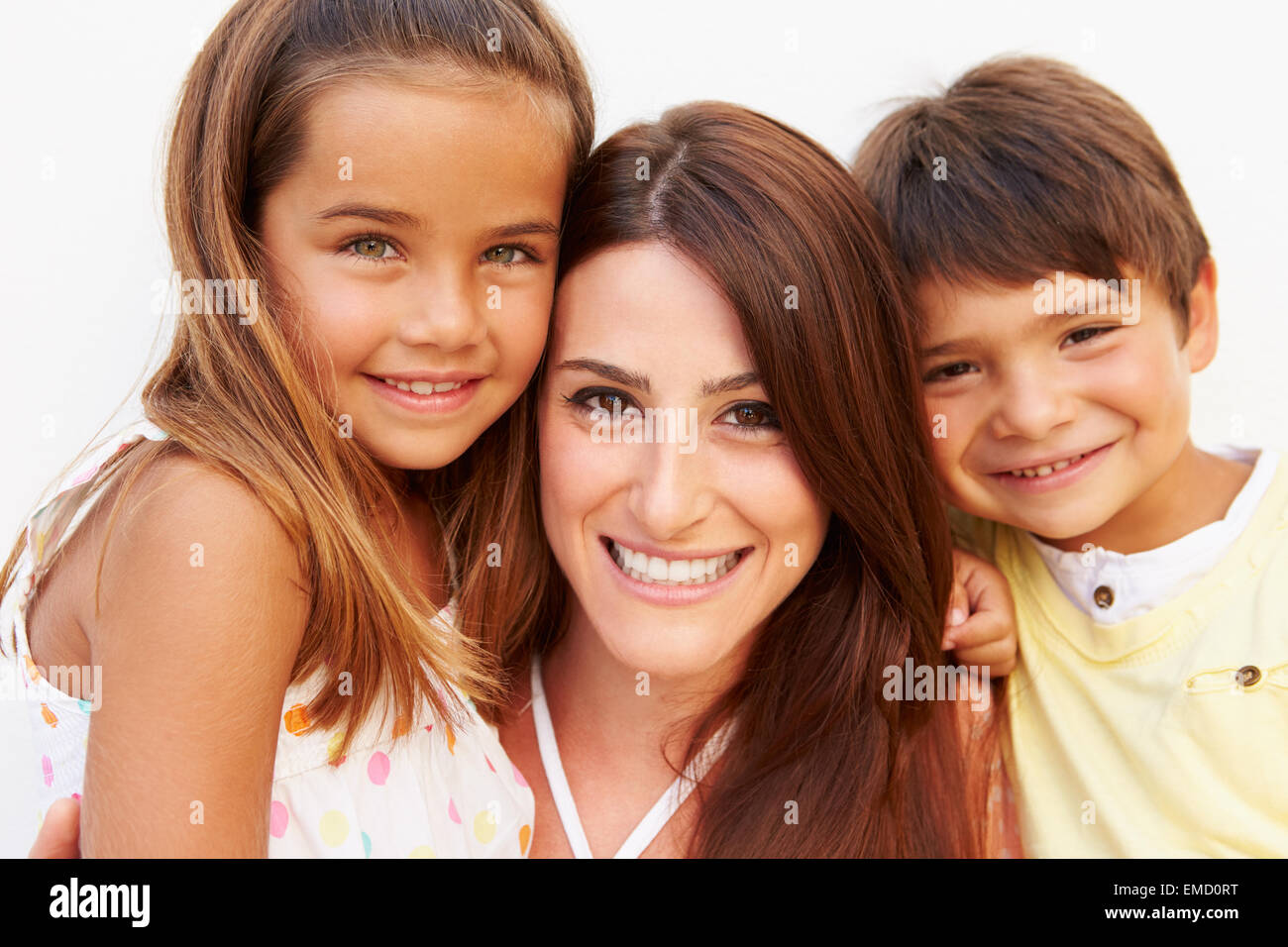 Portrait Of Hispanic Mother With Children Stock Photo - Alamy