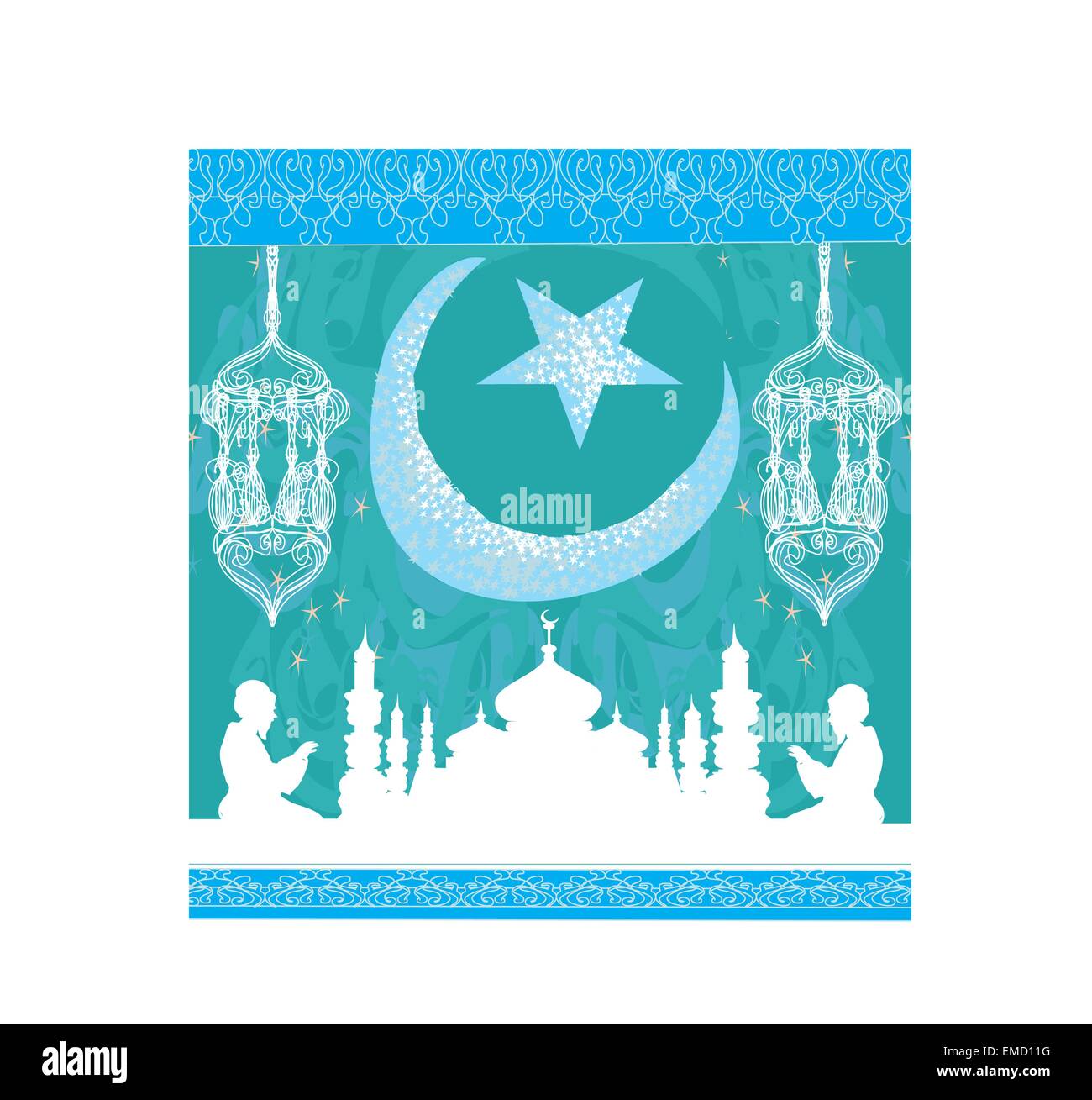abstract religious background - muslim man praying Stock Vector Image ...