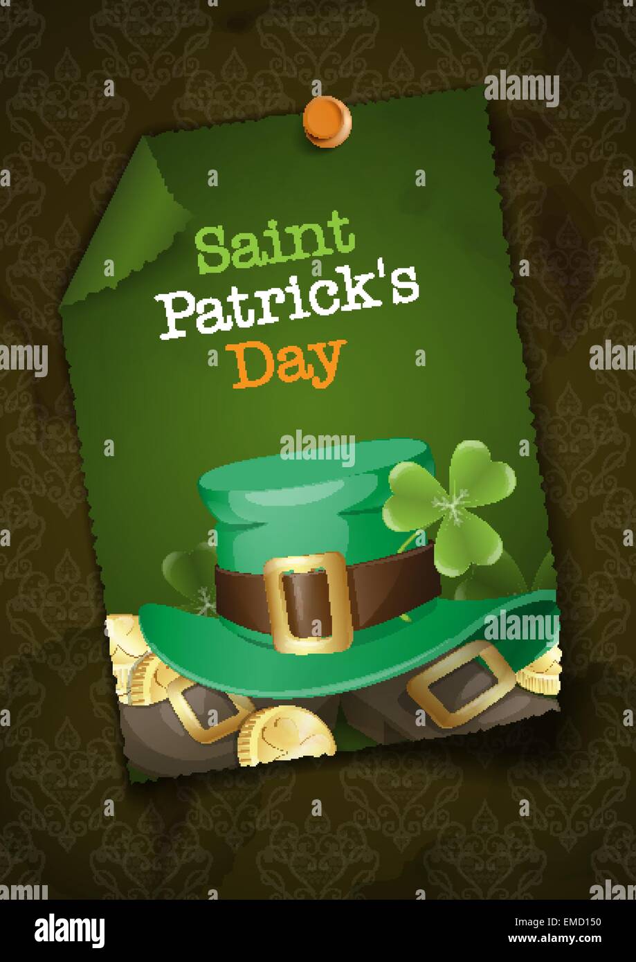 St patricks day pattern hat Stock Vector Images - Alamy