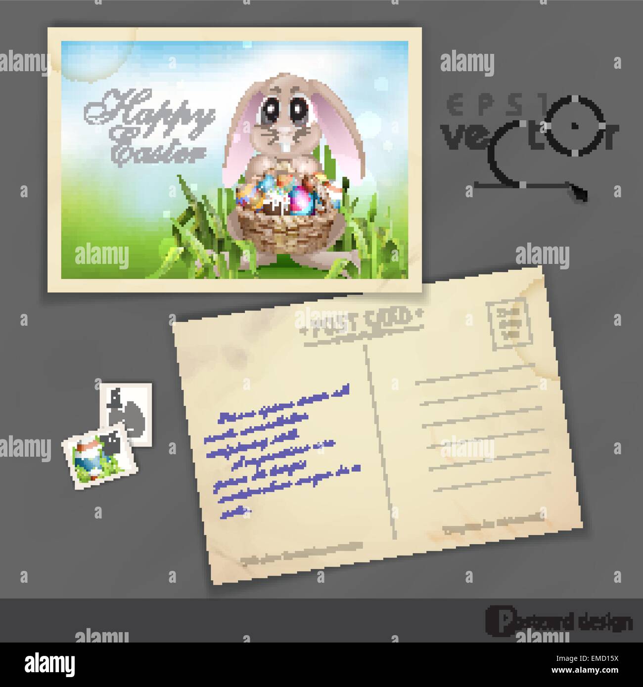 Vintage easter postcard Stock Vector Images - Alamy