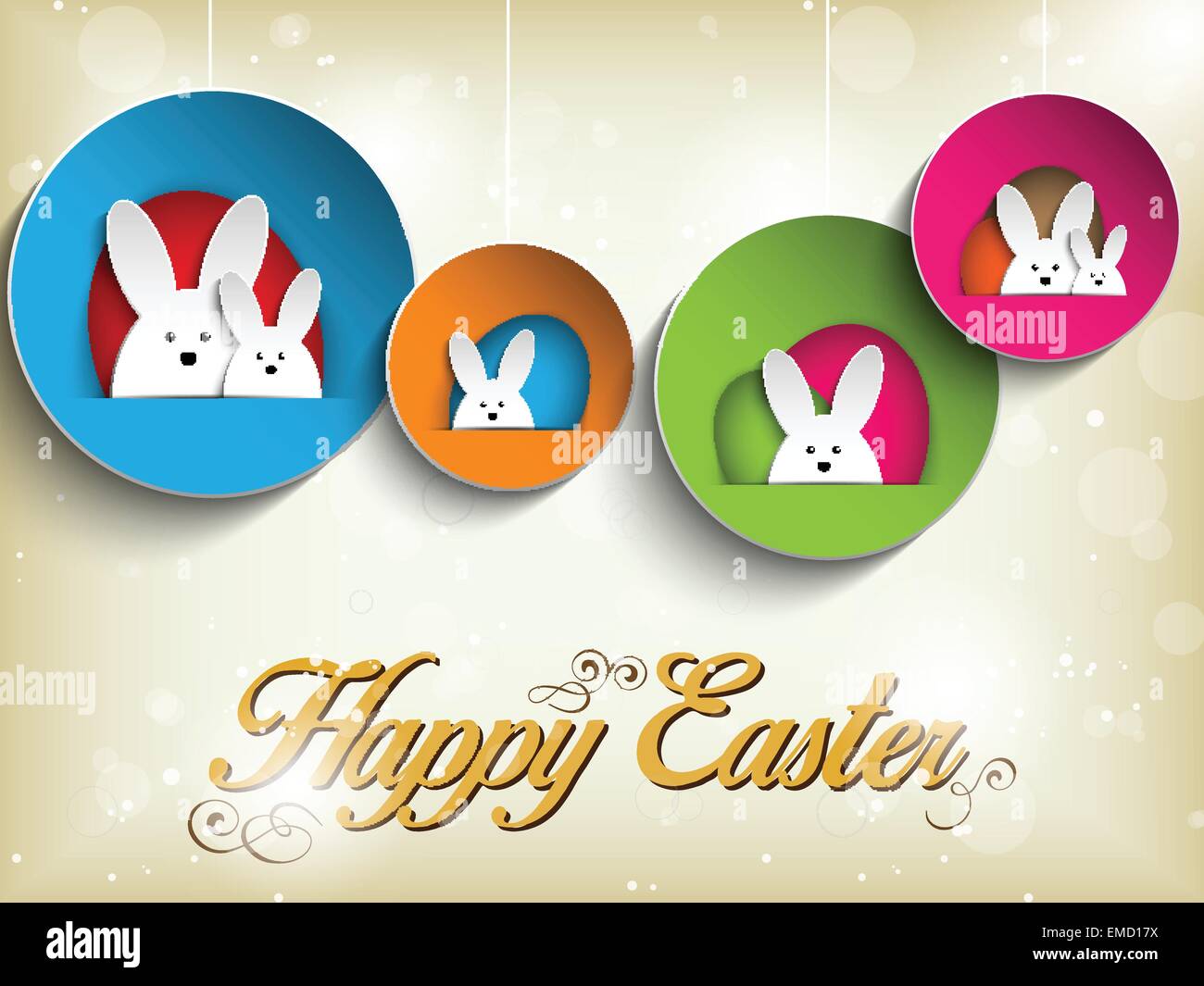 Happy Easter Rabbit Bunny on Retro Background Stock Vector Image & Art ...