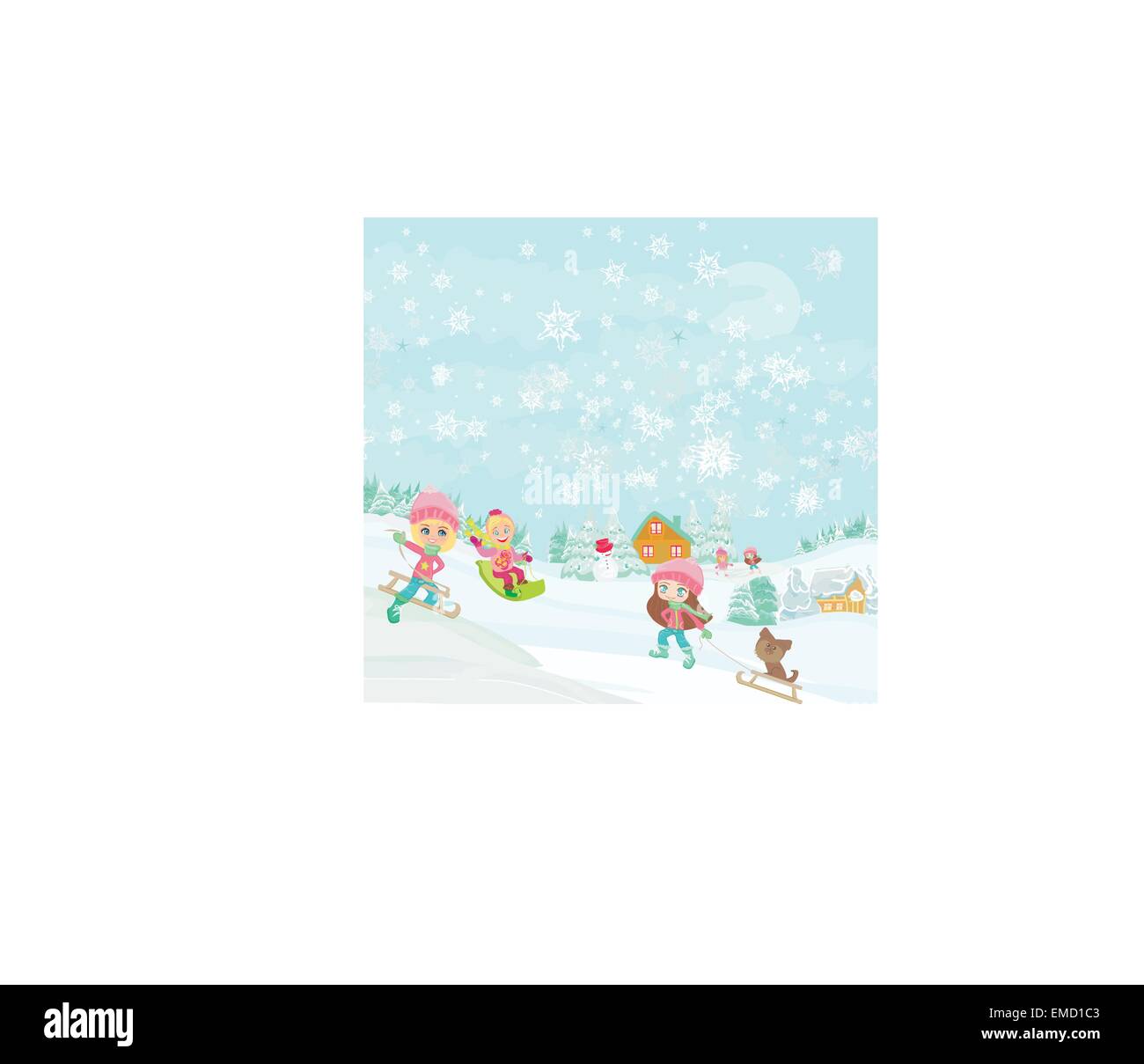 Day in snow Stock Vector Images - Alamy
