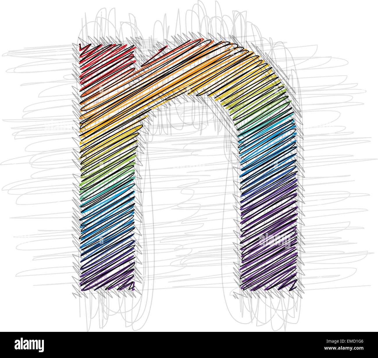 Hand drawn font LETTER n Stock Vector Image & Art - Alamy
