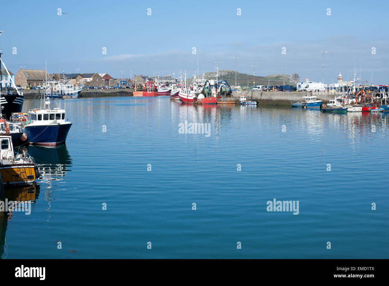 Fishing boats docked in the Howth harbor, Dublin,Ireland Stock Photo ...
