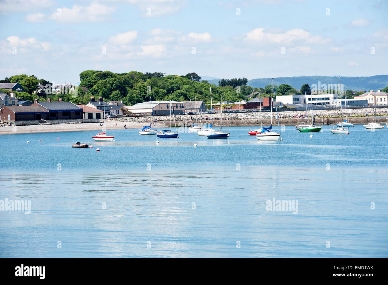 View on the South Quay beach from Wicklow harbor Stock Photo - Alamy