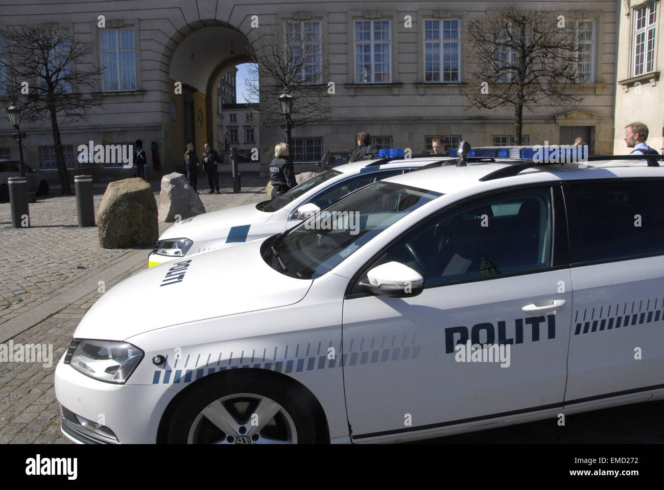 Copenhagen, Denmark. 20th April, 2015. Heavy police present during ...