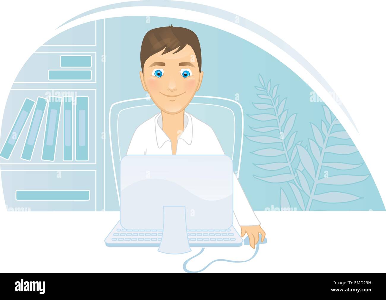 Touch screen computer businessman Stock Vector Images - Alamy