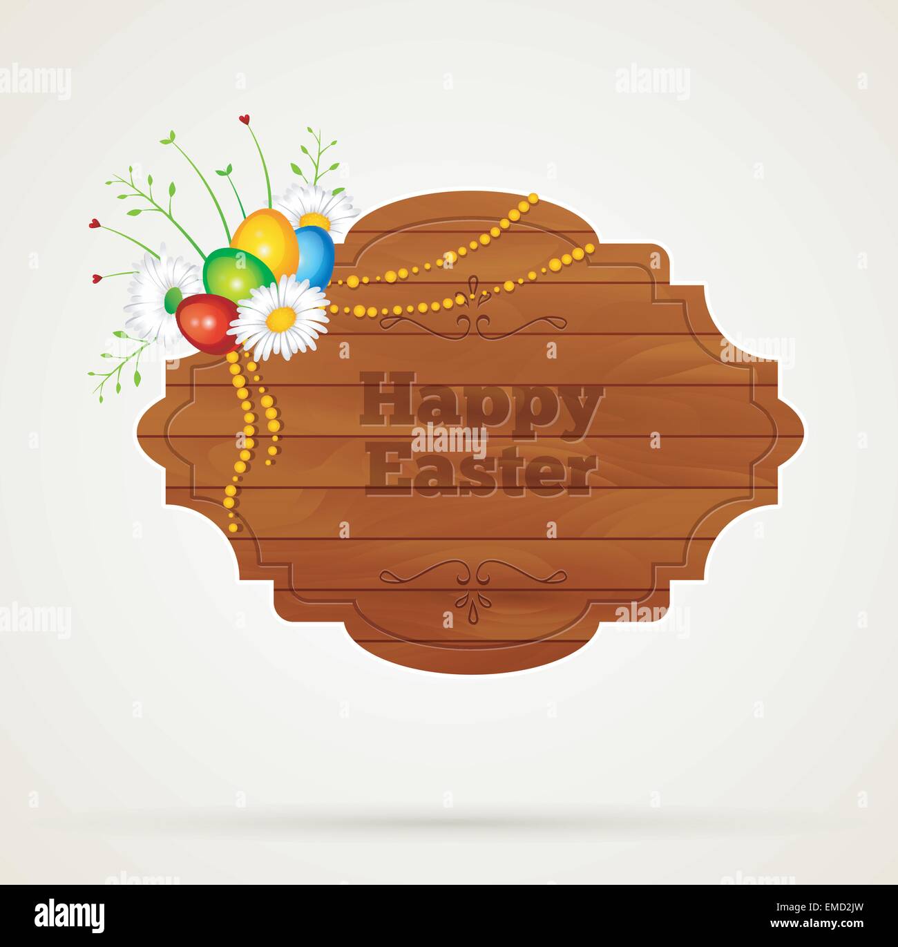 Wooden easter egg Stock Vector Images - Alamy
