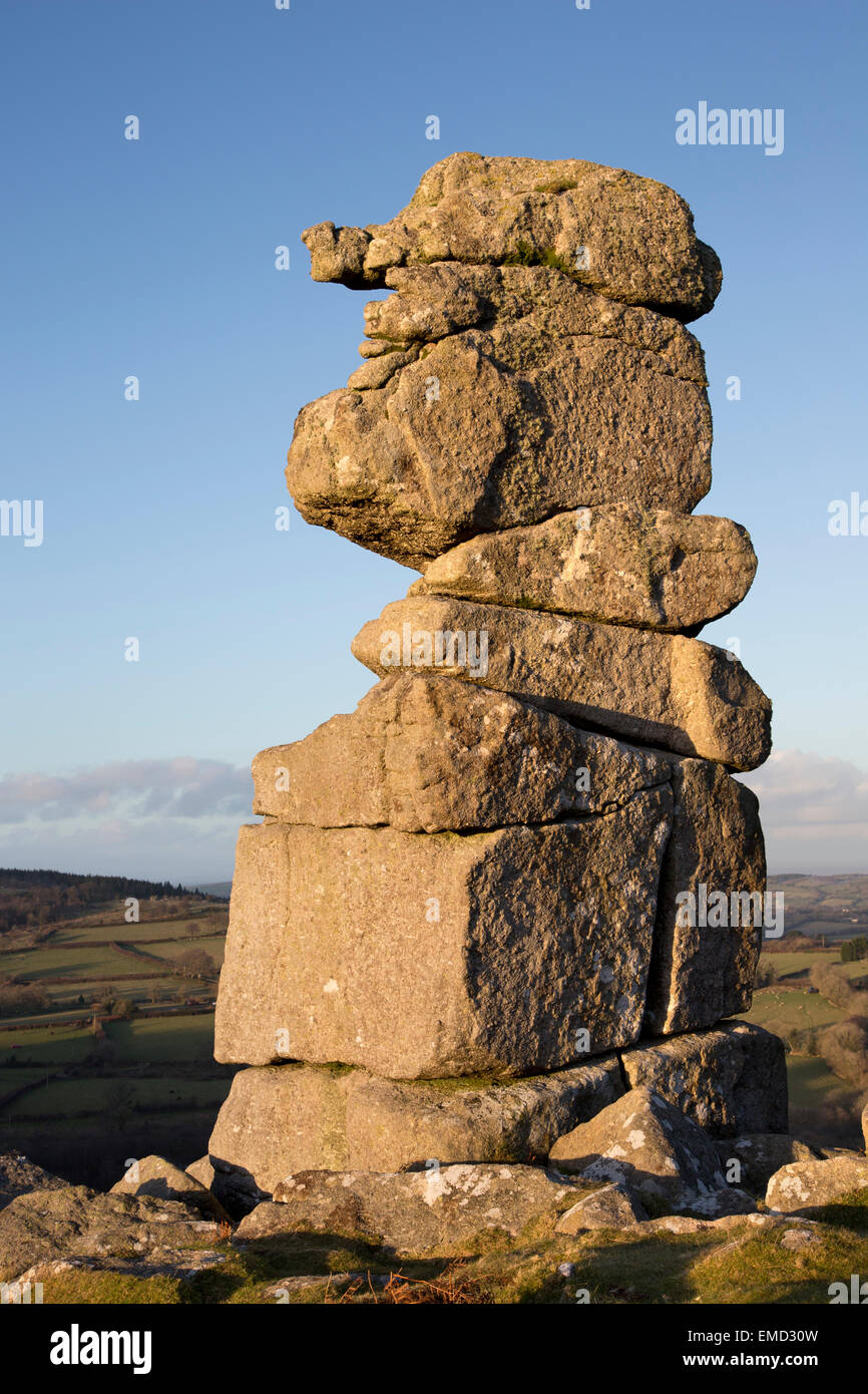 Bowerman's Nose rock stack in Dartmoor National Park, Devon, UK Stock ...