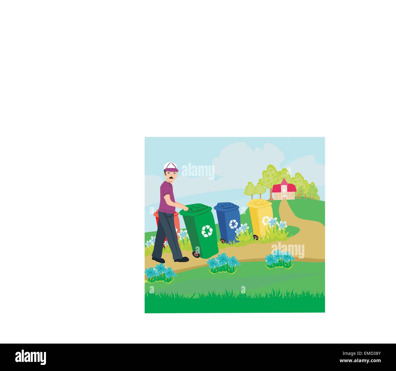 Garbage man bin Stock Vector Images - Alamy