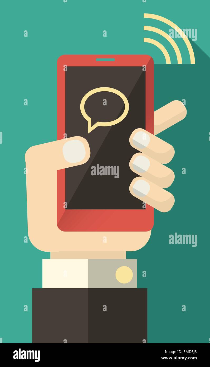 Vector illustration smartphone user Stock Vector Images - Alamy