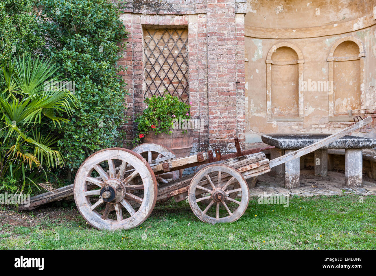 The 16c nymphaeum in the Renaissance garden at Vicobello, Siena, Italy ...