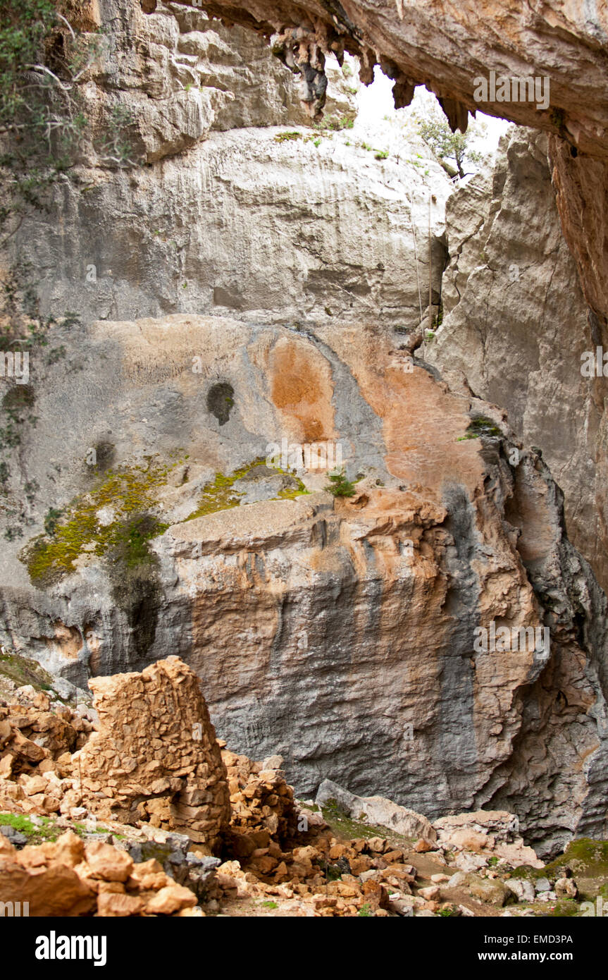 Dorgali,Sardinia,Italy,12/4/2015.Nuraghe old tower inside Tiscali ...