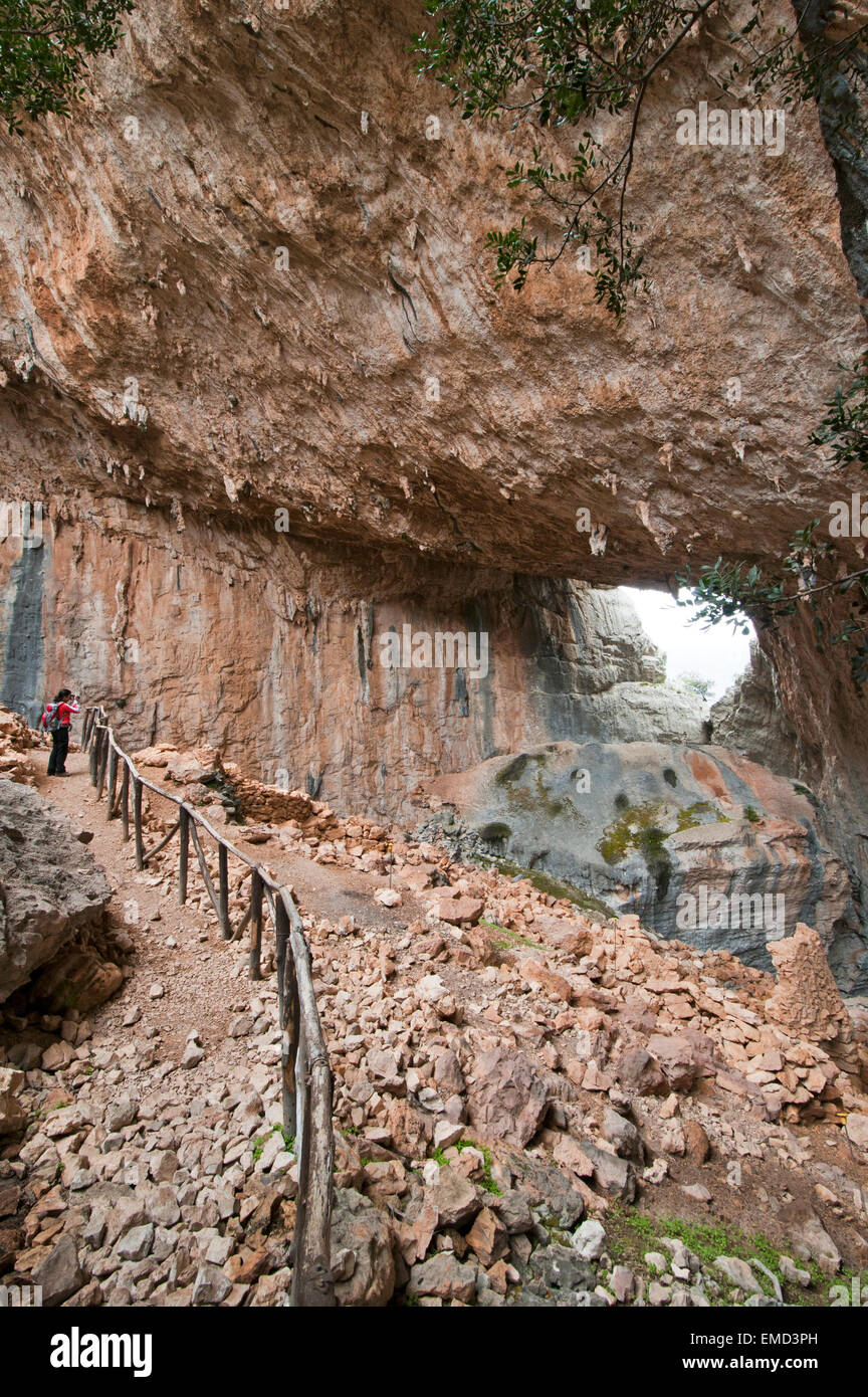 Dorgali,Sardinia,Italy,12/4/2015. Tourist visiting the old ...